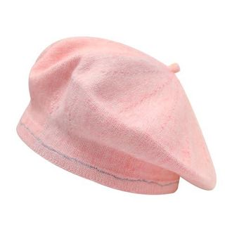 ZLYC Hiver Femmes Classique Francais Chapeau de B&eacute;ret Couche Double(D&eacute;grad&eacute; de Couleur Rose.),Taille Unique