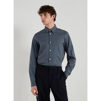 Au Printemps Paris Baumwoll gerade geschnittenes Hemd - blau