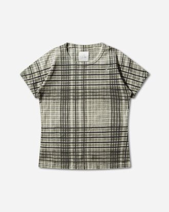 Roa Women s Taba Printed Check Baby T-Shirt Sage Green