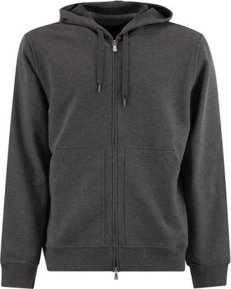 Brunello Cucinelli Homme, Sweatshirts et sweats &agrave; capuche, Gris, Taille: L SweaT-shirt zipp&eacute; &agrave; capuche
