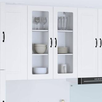 vidaXL vidaXL Meuble mural de cuisine avec porte Lucca Blanc 80 x 31 x 100 cm