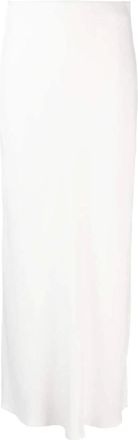 Brunello Cucinelli Femme, Jupes, Blanc, Taille: 40 FR Jupe Blanche Taille Haute Fente Lat&eacute;rale