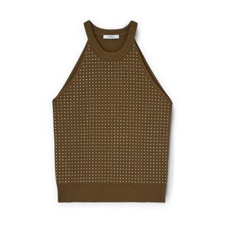 Motivi Strickoberteil mit Strasssteinen - - Tops - Damen - Gr&uuml;n - L