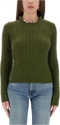 Paco Rabanne Rundhals-Strickpullover - - Knitwear - Damen - Gr&uuml;n - M