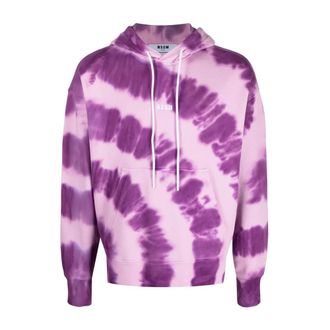 Msgm Felpa con Cappuccio Fantasia Tie e Die - - Sweatshirts & Hoodies - Herren - Lila - L
