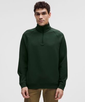 lululemon Smooth Spacer Pullover mit kurzem Rei&szlig;verschluss f&uuml;r M&auml;nner - Gr&ouml;&szlig;e 2XL in Rainforest Green