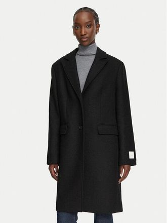 Calvin Klein Wollmantel LV044H542G Schwarz Regular Fit