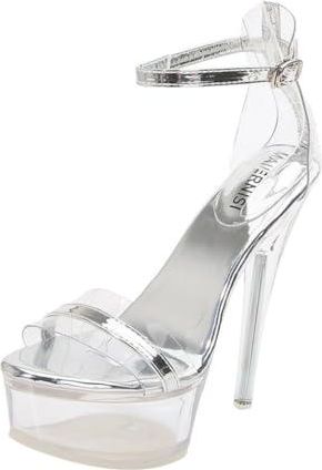 Yardwe Sandales Talons Femmes Transparentes Élégantes Chaussures de Danse Stables et Confortables pour Soirées Mode