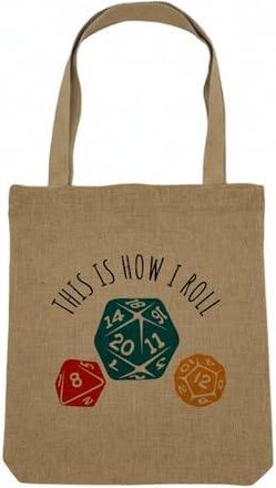 Fabulous Sac Shopping Tote Bag Aspect Lin - D&eacute;s This is How I Roll Geek Board Games Jeux de Plateau - Sac de Courses Toile Epaisse 360g Beige Naturel Cabas Por