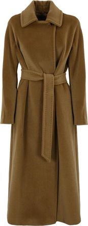 Max Mara Kamelwollmantel mit Breitem Kragen - - Coats - Damen - Braun - S