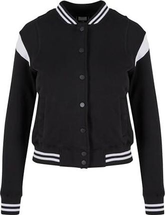 Urban Classics Ladies Inset College Sweat Jacket, Veste Femme, Noir (Blk/WHT 00050), X-Large