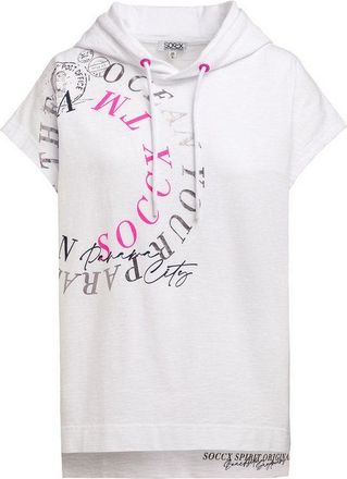 soccx Kapuzensweatshirt mit &uuml;berschnittener Schulter & Seitenschlitze