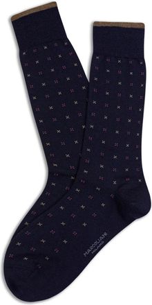 Marcoliani Micro Disegno Mid-Calf Sock - - Underwear - Herren - Blau - ONE SIZE