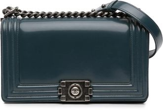 Chanel Hobo Bags - Old Medium Glazed Calfskin Boy Flap - Gr. unisize - in Blau - f&uuml;r Damen