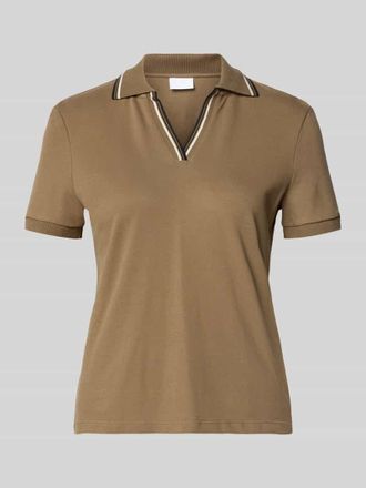 Jake*s Regular Fit Poloshirt mit V-Ausschnitt und Kontraststreifen