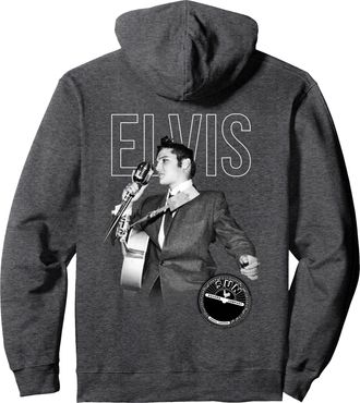 F4NT4STIC Sun Records & Elvis Presley Elvis Logo Portrait King of RocknRoll Music Pullover Hoodie Schwarz S Unisex Erwachsene Unisex Fans of Elvis Presley, Musi