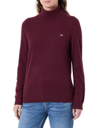 GANT Damen Extrafine Lambswool Blend Rollneck Pullover, Plum Wine, XXL