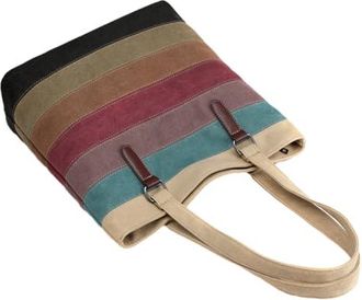 Hemoton Paquet Fourre-tout en Toile Grosse Capacit&eacute; Patchwork Paquet Cabas Bandouli&egrave;re Femme &agrave; Provisions L&eacute;ger de Voyage Polyvalent pour Sorties Quotidiennes