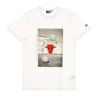 New Era Homme, Tops, Blanc, Taille: XL Chicago Bulls Tee Photographique Blanc