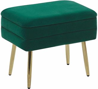 Beliani Bank Grün aus Samtstoff 100% Polyester Eisenbeine Retro/Modern Wohnzimmer Schlafzimmer Flur Modern