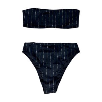 MC2 Saint Barth Schwarze Meereskleidung mit Strassband - - Swimwear - Damen - Schwarzk - L