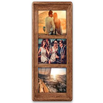 Matches 21 matches21 Bilderrahmen Collage Multirahmen Multi View Holzrahmen Fotorahmen Holz braun für 3 Fotos/Bilder á 10x15 cm