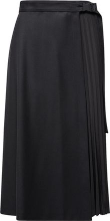 Moncler Wool Gabardine Knee-Length Skirt