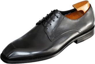 Generic Chaussures Oxfords pour Hommes Travail, Derby Mens Shoes, en Cuir &agrave; Bout carr&eacute; Imitation Grain de Bois Mode r&eacute;tro Commerce ext&eacute;rieur Nouvelle 2023 (Bl