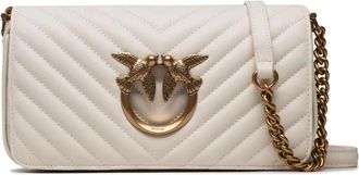 Pinko Pinko, Femme, Sacs, Blanc, Taille: ONE Size Sac bandouli&egrave;re blanc avec d&eacute;tail oiseau