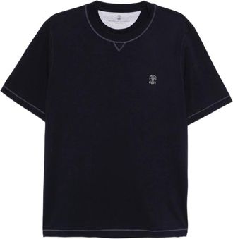 Brunello Cucinelli T-Shirts - - Tops - Herren - Blau - S