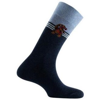 Kindy Mi-chaussettes jersey Teckel plac&eacute; coton Fabrication fran&ccedil;aise