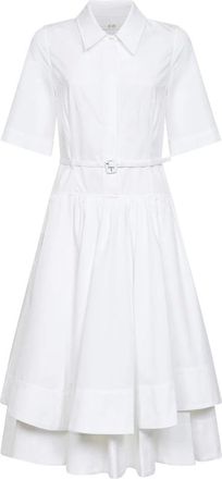 Co Femme, Robes, Blanc, Taille: 40 FR Short Sleeve Belted Dress