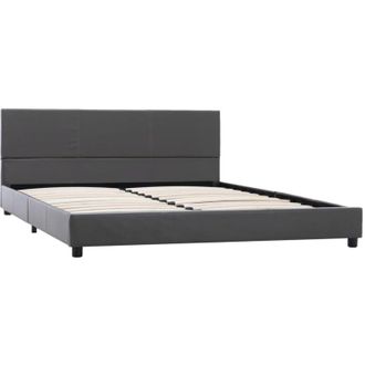 vidaXL Bettgestell Grau Kunstleder 120x200 cm Vidaxl