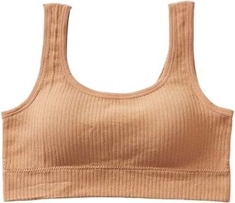Generic Soutien-gorge de sport envelopp&eacute; dans le dos pour femme, avec rembourrage en latex, sans acier, sans acier, 2026, marron, Taille unique