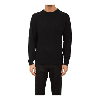 Emporio Armani Rundhals-Strickpullover - - Knitwear - Herren - Schwarzk - 2XL