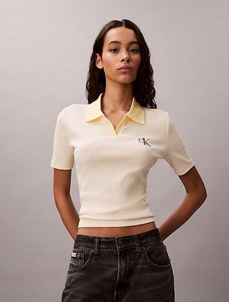 Calvin Klein Polo slim &agrave; rayures c&ocirc;tel&eacute;es