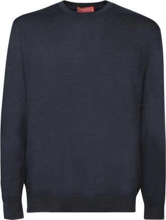 Daniele Fiesoli Homme, Pulls, Bleu, Taille: XL Pull en Tricot Bleu Pull Col Rond
