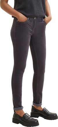 Tom Tailor Damen Alexa Slim Samthose 1034190, 15417 - Evident Anthracite, 34W / 32L