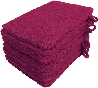 Lanudo Pure Line Waschlappen Waschhandschuh, 10er Set, Reine Frottier Baumwolle, 21 x 15 cm, Farbe Pink