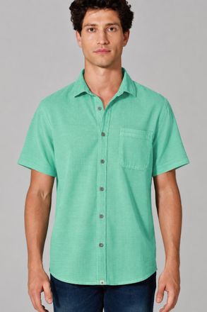 Hempage Hempage Herren vegan Kurzarmhemd Miami Gr&uuml;n