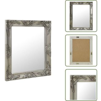 vidaXL Miroir mural style baroque 50x60 cm Argent&eacute; - Miroir Mural - Miroir Baroque - Miroir Vintage - D&eacute;coration Murale - Miroir Salle De Bain