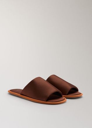 Mango Satin-Slipper mit Kontrastpaspelierung braun - Damen - 36 - MANGO
