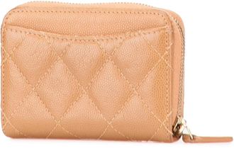 Chanel Portemonnaie - CC Quilted Caviar Zip Around Coin Purse - Gr. unisize - in Braun - f&uuml;r Damen