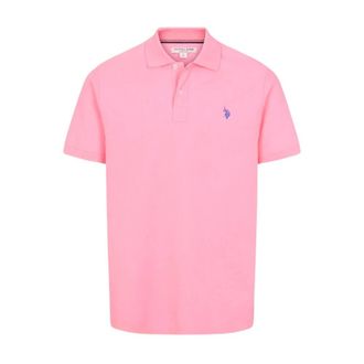 U.S.Polo Association Kurzarm-Poloshirt aus Baumwolle Rosa - - Tops - Herren - Rosa - 2XL