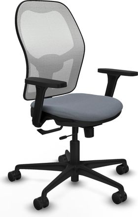 Piqueras y Crespo Schreibtischstuhl in Grau und Wei&szlig;, mit 3D-Armlehnen, h&ouml;henverstellbare Lendenwirbelst&uuml;tze, ausgestattet mit Syncro/Traslack und injiziertem Schaumsto