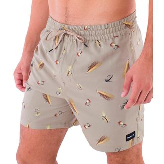 Hurley Mens Cannonball Volley 17 Board Shorts, Khaki 2, M