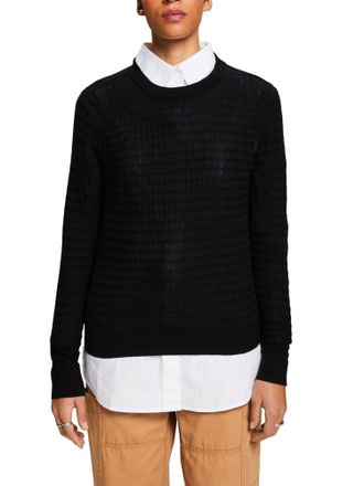 Esprit Damen 014ee1i311 Pullover, 001/Black, Large