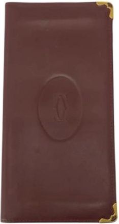 Cartier unisex, Pre-owned, Rouge, Taille: ONE Size Portefeuille en cuir Pre-owned