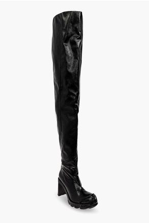 Diesel Maxi Boots D-HAMMER Vegan Leather With 10cm Embossed Monogra size 36