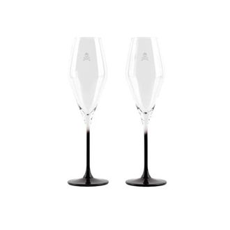 Scalpers Home | 2er Set Champagnerflöte | Fassungsvermögen 182 ml | Totenkopf-Design in Schwarz | Gläser aus Glas hergestellt